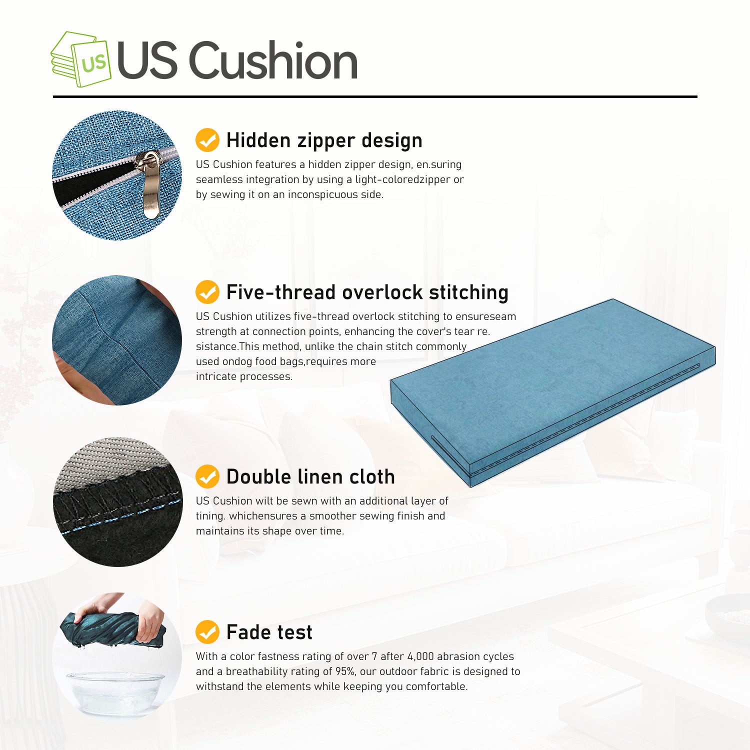 Custom Window Seat Cushions | Indoor & Outdoor Made-to-Fit – Us Cushion
